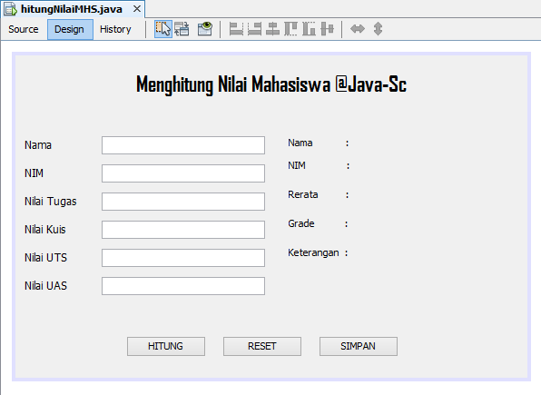 Cara Membuat Program Menghitung Nilai Mahasiswa Dengan Java GUI - JavaSC Developer