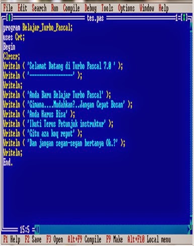 Algoritma 1: Cara Membuat Program Sequentiel di Turbo Pascal