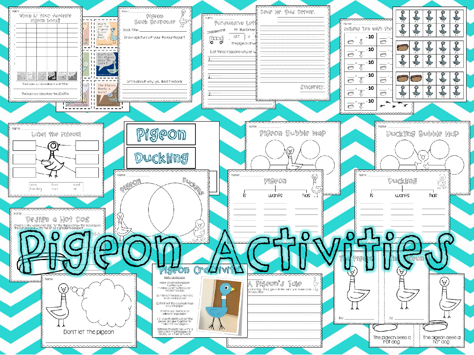 First Grade Garden: Pigeon Party! Author Study Pack