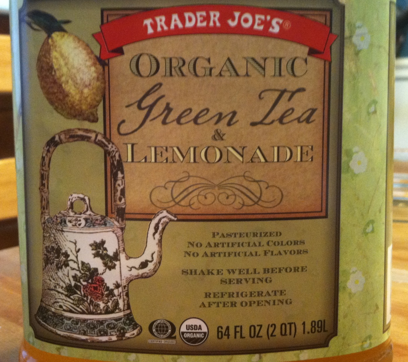 What's Good at Trader Joe's?: Trader Joe's Organic Green Tea & Lemonade