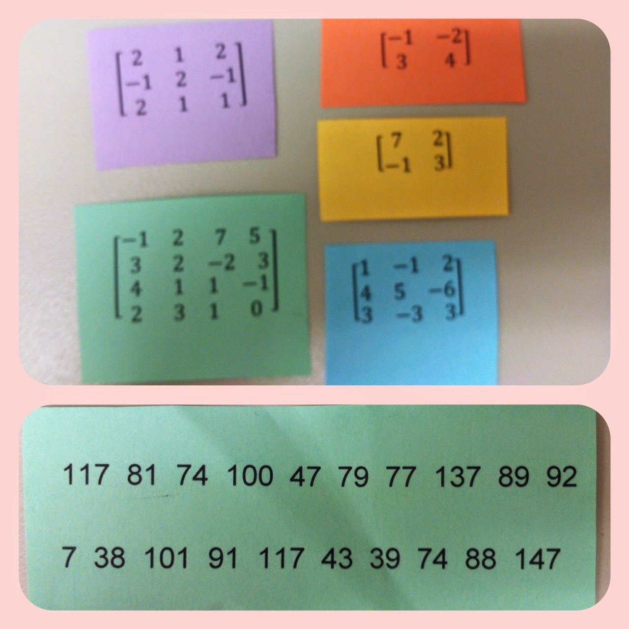EPSILON-DELTA: Decoding with Matrices//A Scavenger Hunt