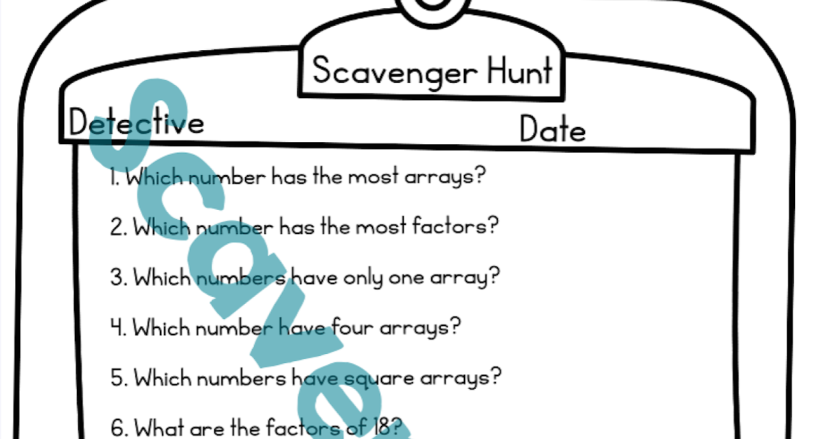 Tales from a Fourth Grade MathNut: Scavenger Hunt