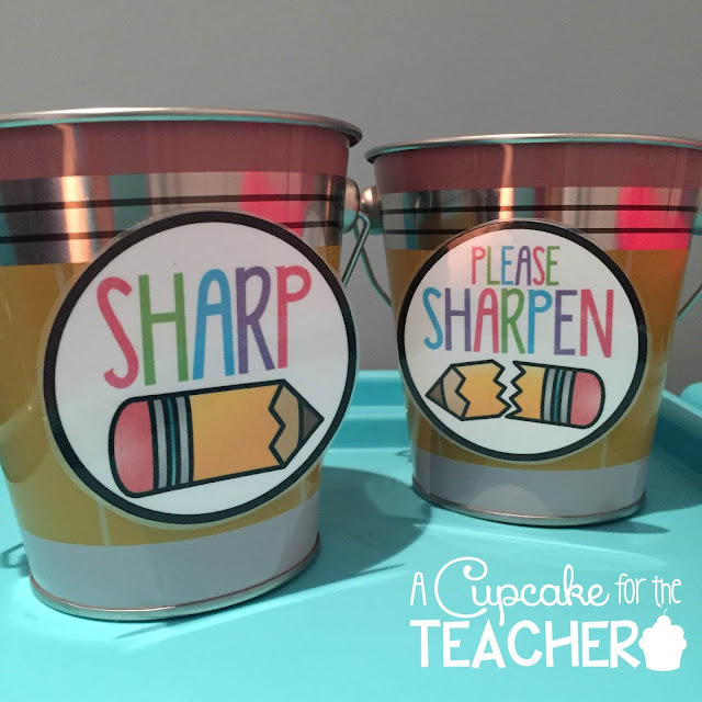Pencil Cup Labels {Freebie} | A Cupcake for the Teacher | Bloglovin’