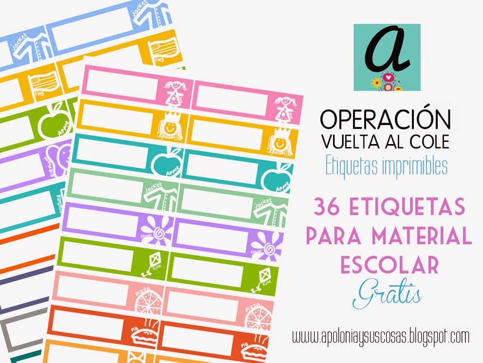 Etiquetas para la vuelta al cole