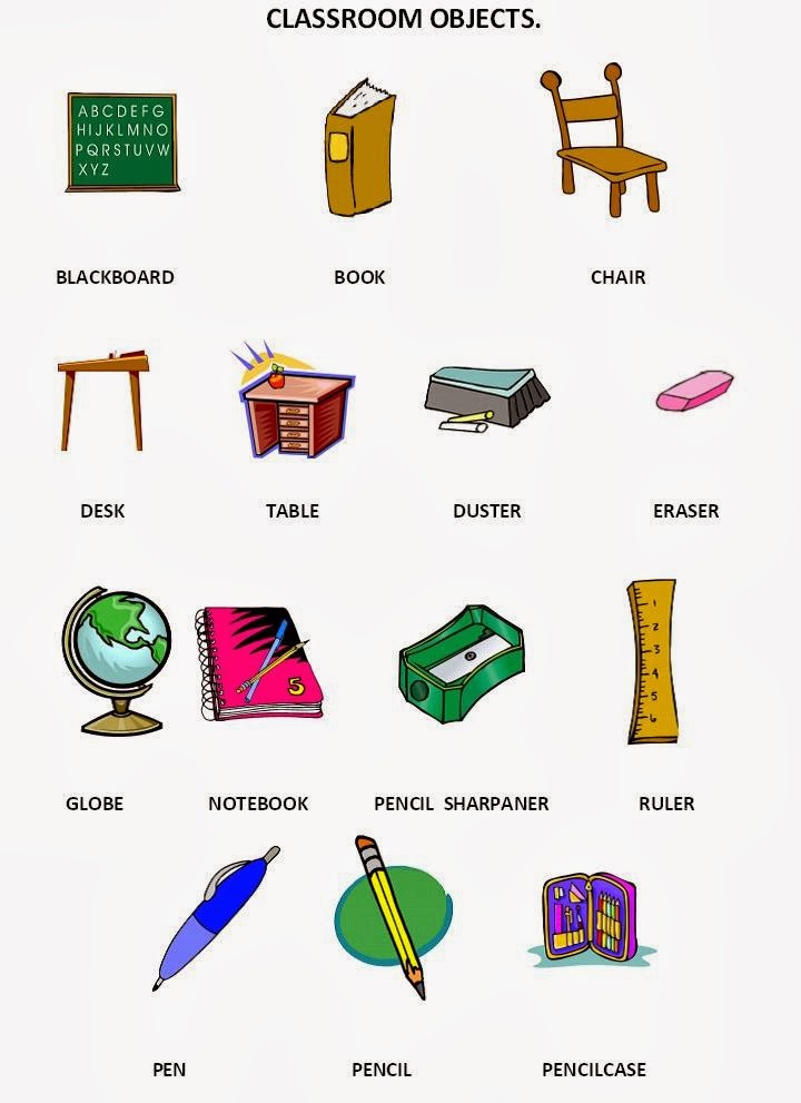 Objetos de clase en inglés - Imagui