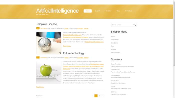 Artificial-intelligence CSS Template - DesignInspiration