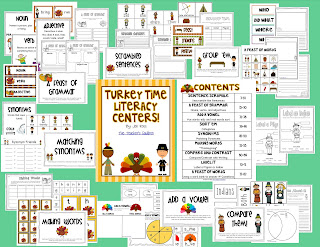 Simply Centers: Thanksgiving Literacy Centers