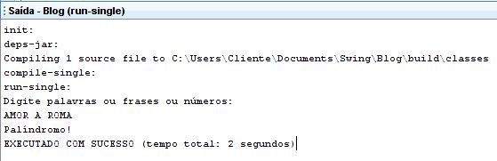 Programando em Pascal, C/C++ e Java: Palíndromos em Java