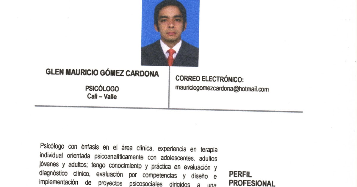 COLEGIO GEPAH: HOJA DE VIDA PSICOLOGO COLEGIO GEPAH: HOJA DE VIDA PSICOLOGO
