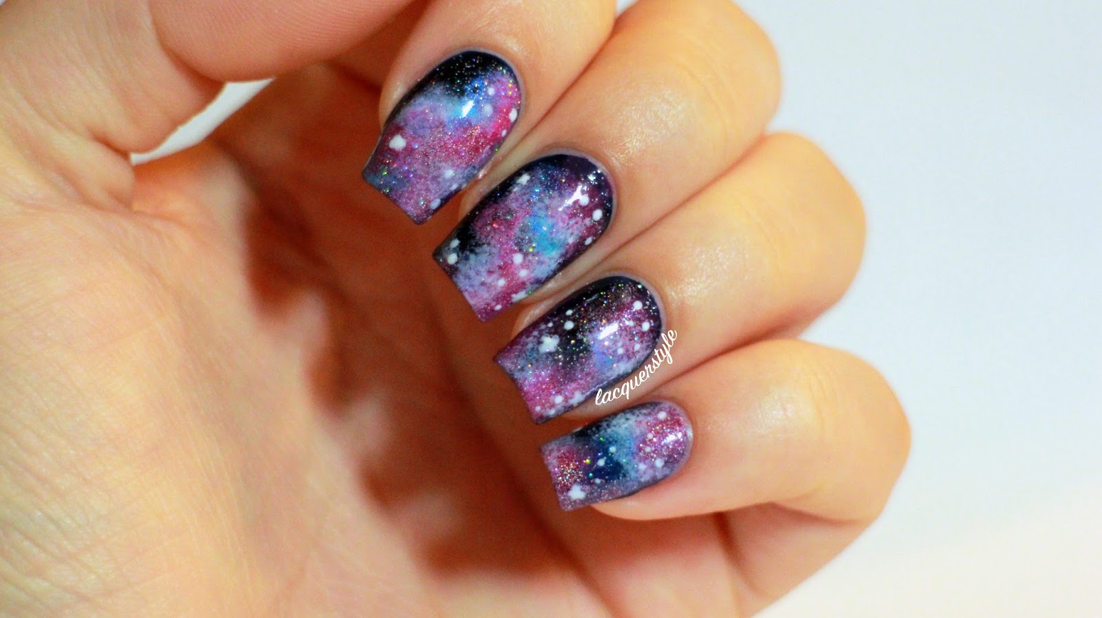 Lacquerstyle.com: Galaxy Nails Take 3 + New YouTube Tutorial!