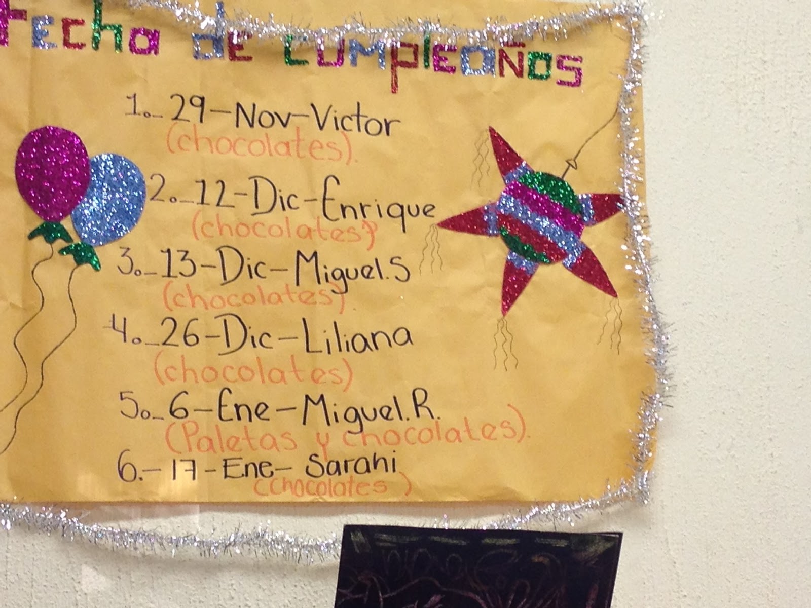 Calendadio de cumpleaños de los alumnos - Imagui