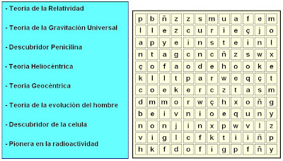 Quiero jugar y aprender: Sopa de Letras - Científicos