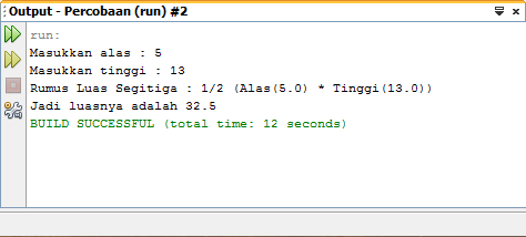 2Share Blog: Program Java untuk Menghitung Luas Segitiga