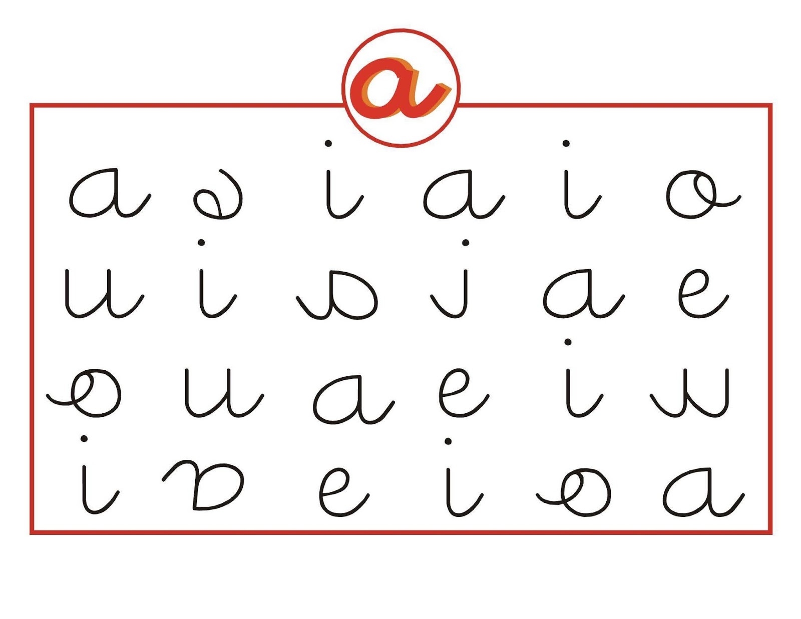 Las vocales en niños hiperactivos: FICHAS DE APLICACIÓN DE LAS VOCALES 2