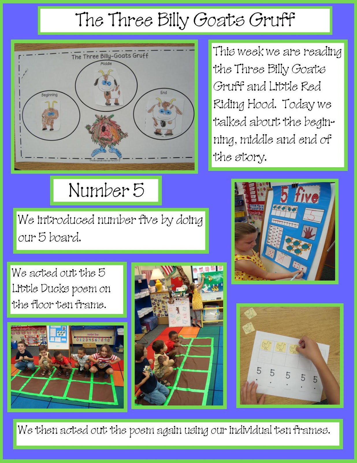 Golden Gang Kindergarten: Three Billy Goats Gruff- Freebie