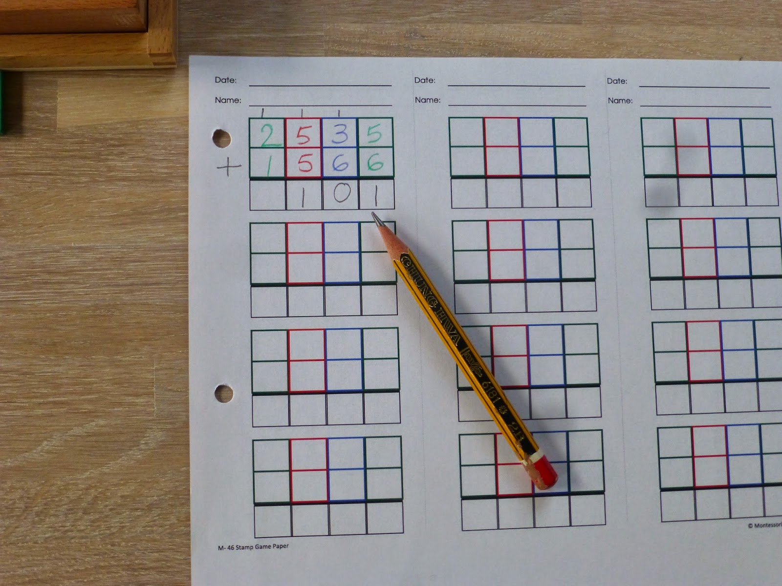 Family FECS: Montessori Activity: Stamp Game - Dynamic Addition