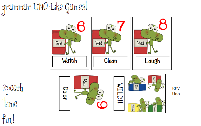 Vocabulary & Grammar Uno-Like Card Games!!! - Speech Time Fun: Speech ...