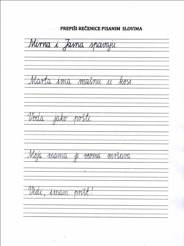 Zlatna djeca: Vježbamo pisati pisana slova (do L)