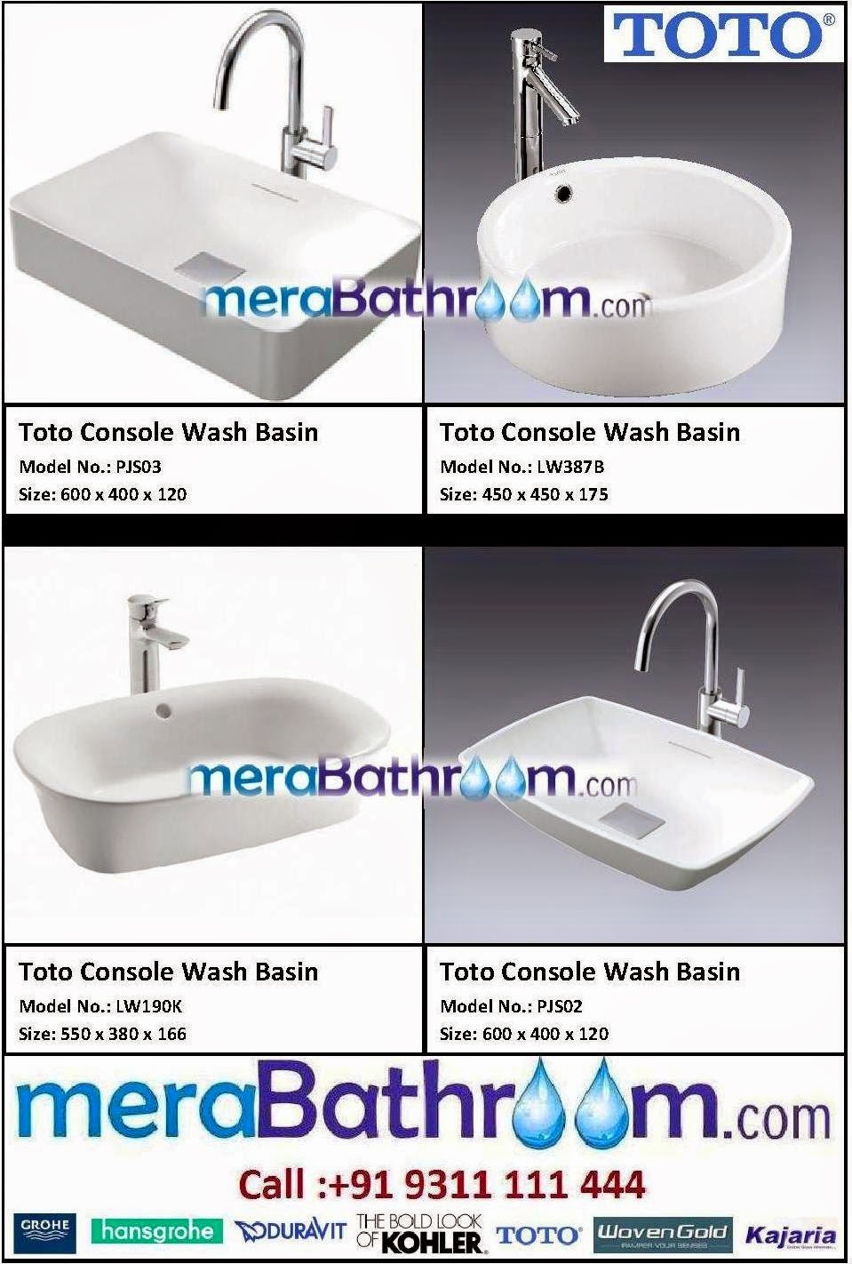 Grohe Showroom: Toto Console Wash Basins