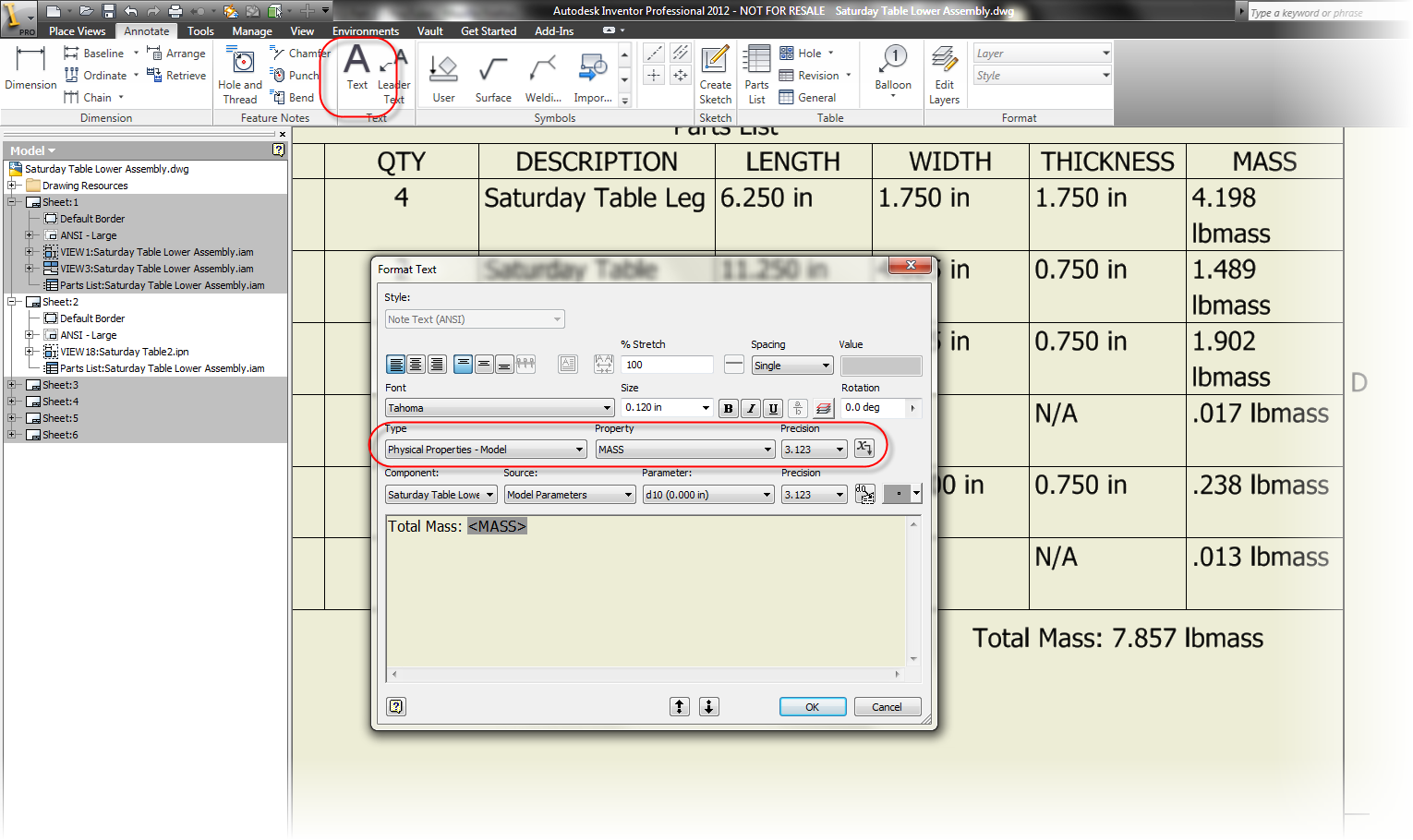 Showing the property fields.