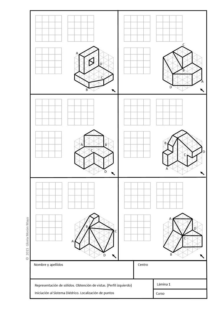 Gloria Morán Mayo Espacio didáctico: SÓLIDOS. EJERCICIOS DE VISTAS