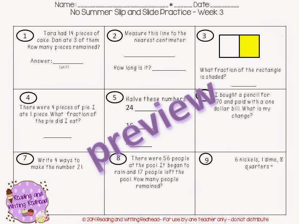 Summer Mixed Math Practice - Classroom Freebies