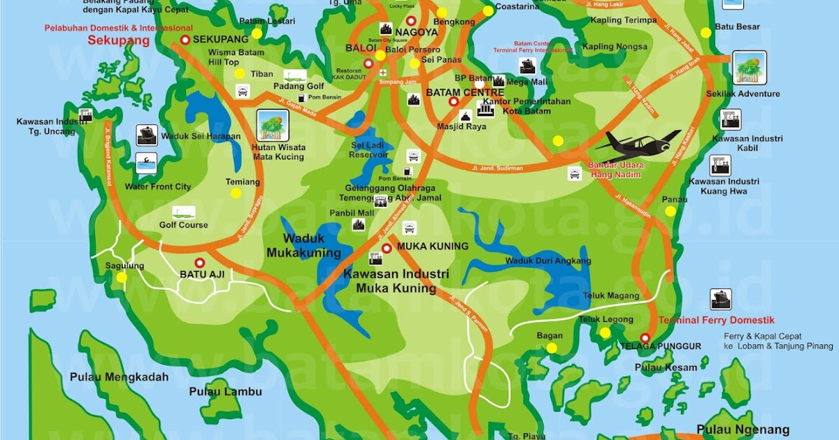 > Peta Lengkap Indonesia: Batam Island Map