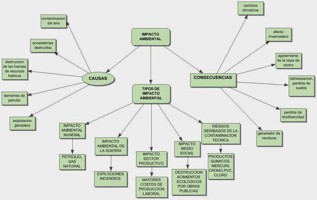 El impacto ambiental: MAPA MENTAL