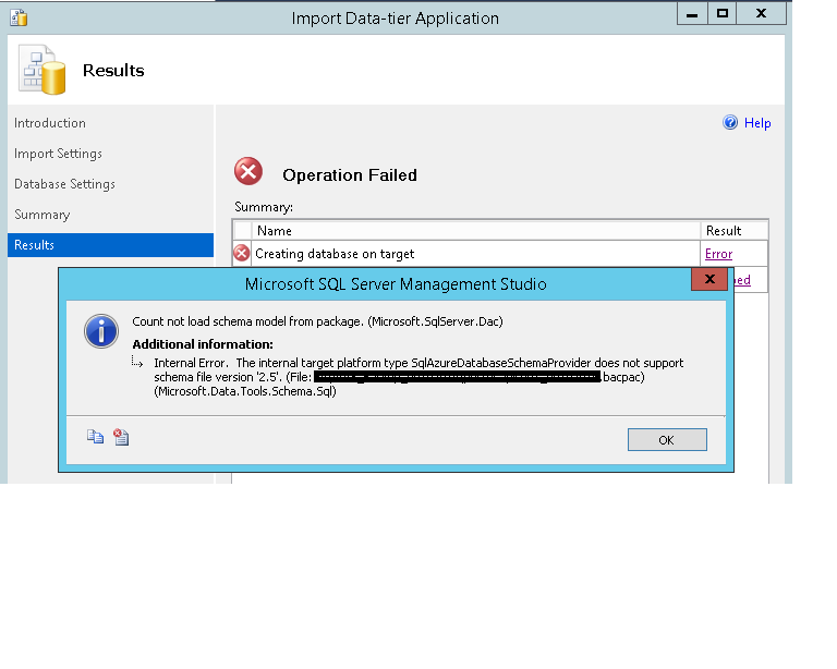 All about MS SQL Server And Hadoop Administrator: Database Restoration Error In Azure