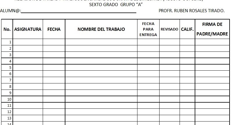 PROFE COMPARTE TUS IDEAS: HOJA PARA CONTROL DE TRABAJOS Y TAREAS