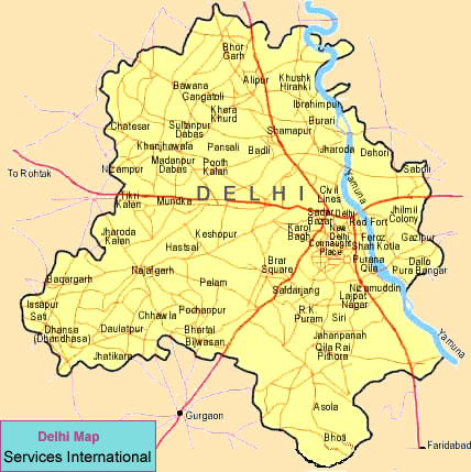 Map of Delhi - Free Printable Maps