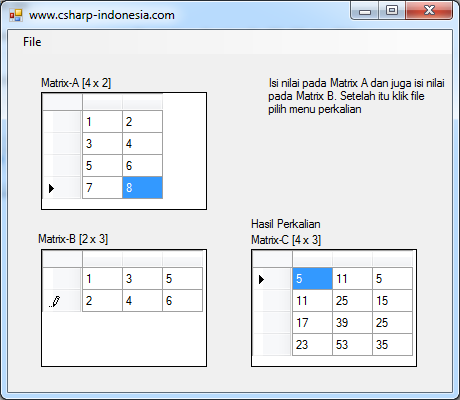 Konsep Array dalam operasi matrix di Framework Accord dan Aforge