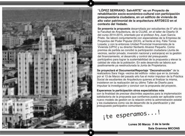 ARQUITECTURA CUBA: Proyecto SalvaARTE, para la rehabilitación del Edificio López Serrano