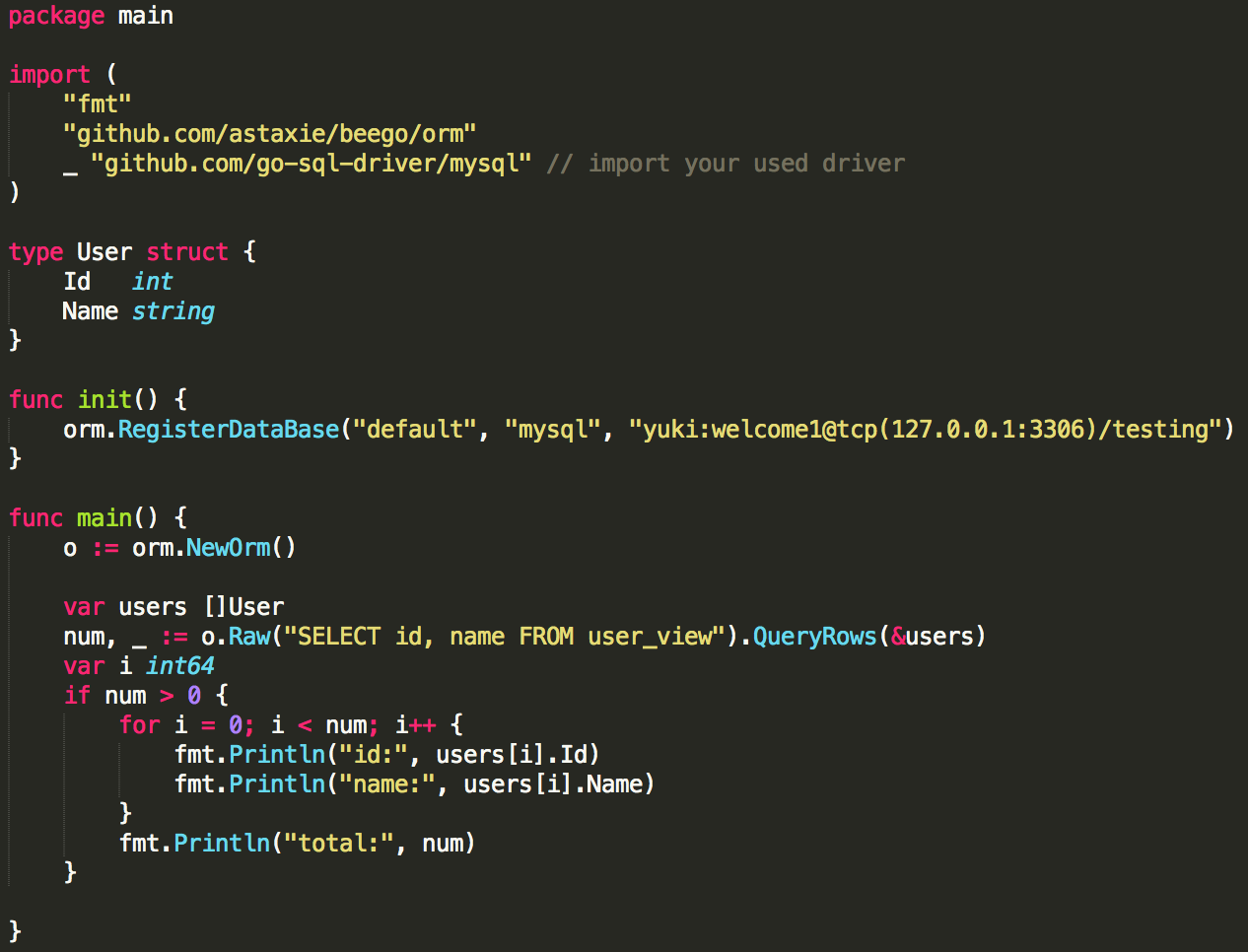 Nostra Technology: Raw SQL to Query using Beego
