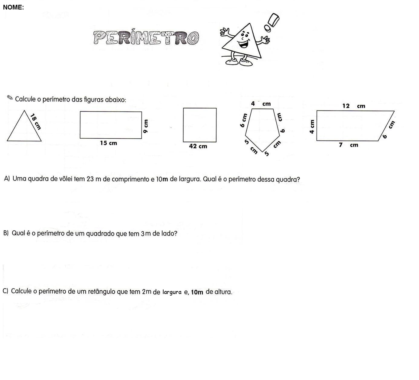 Atividades Sobre Area E Perimetro - LIBRAIN
