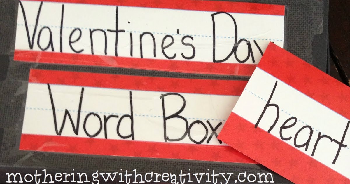 Mothering with Creativity: Valentine's Day Word Box