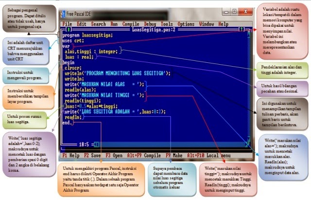 (Contoh) Program Menghitung Luas Segitiga Pada Pascal ~ Coba Coba Ngoding