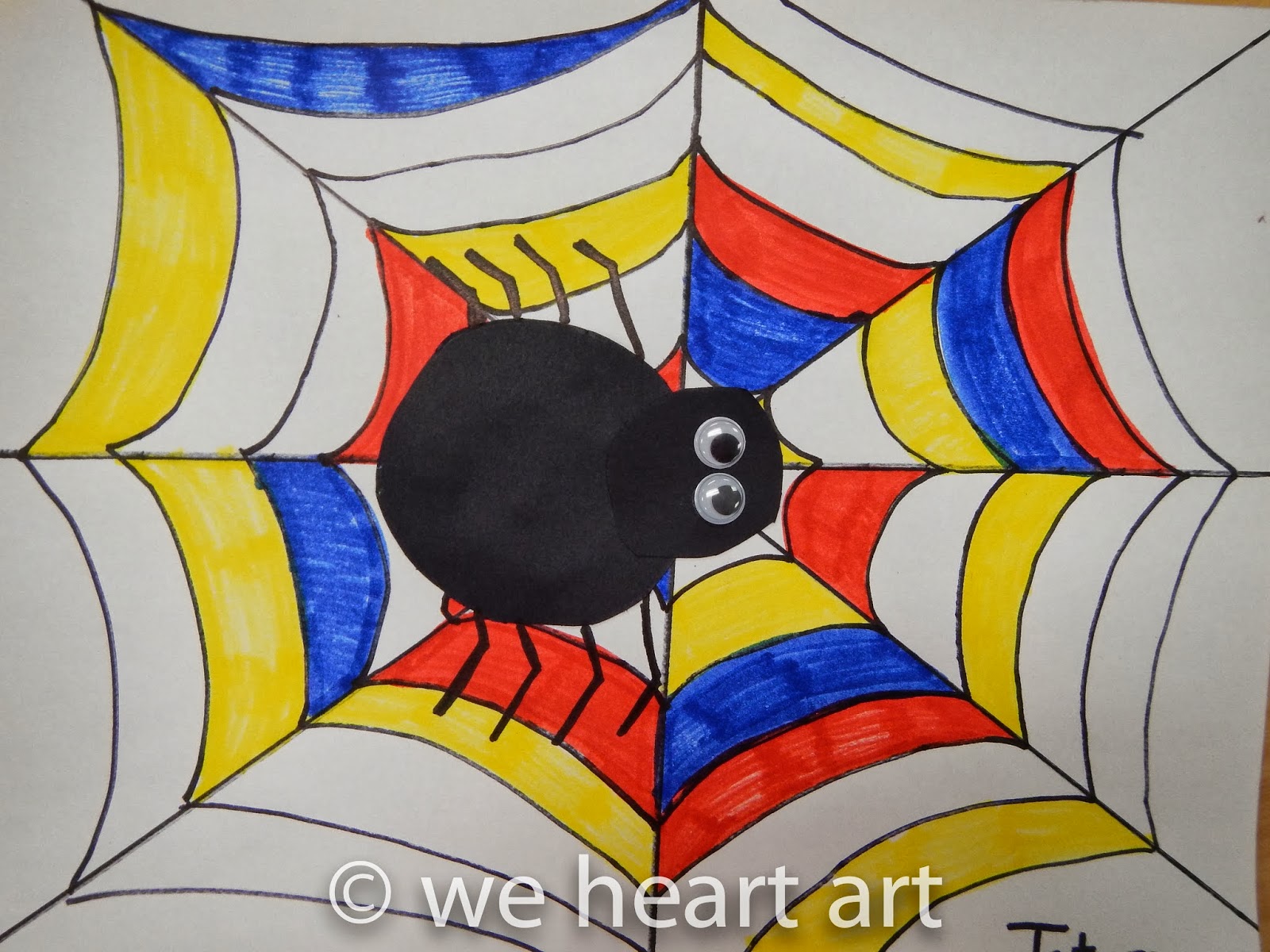 we heart art: Mondrian Spider Webs!