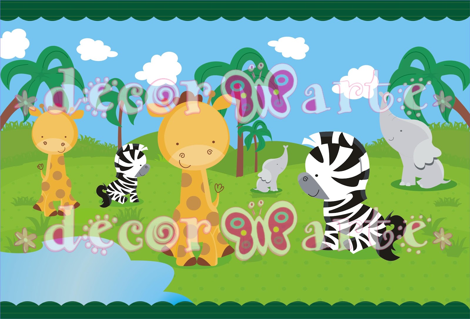 Cenefas de animales de la selva - Imagui