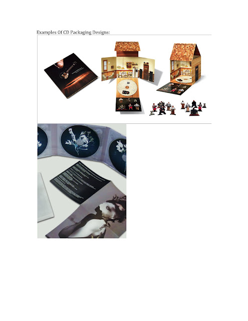 Media Nats- Unit 2: Examples Of CD packaging designs.