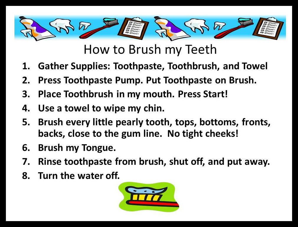 instructions on how to brush your teeth step by step