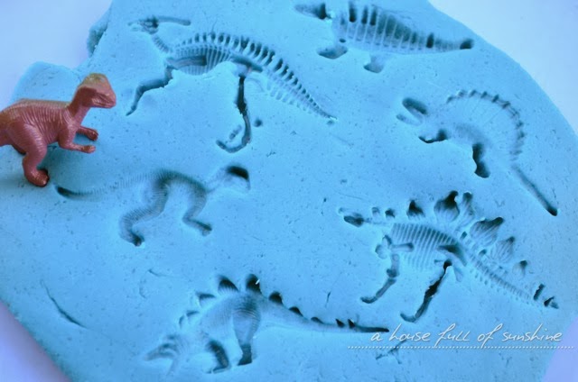 Dino week - Dinosaur playdough fossils - A House Full of Sunshine