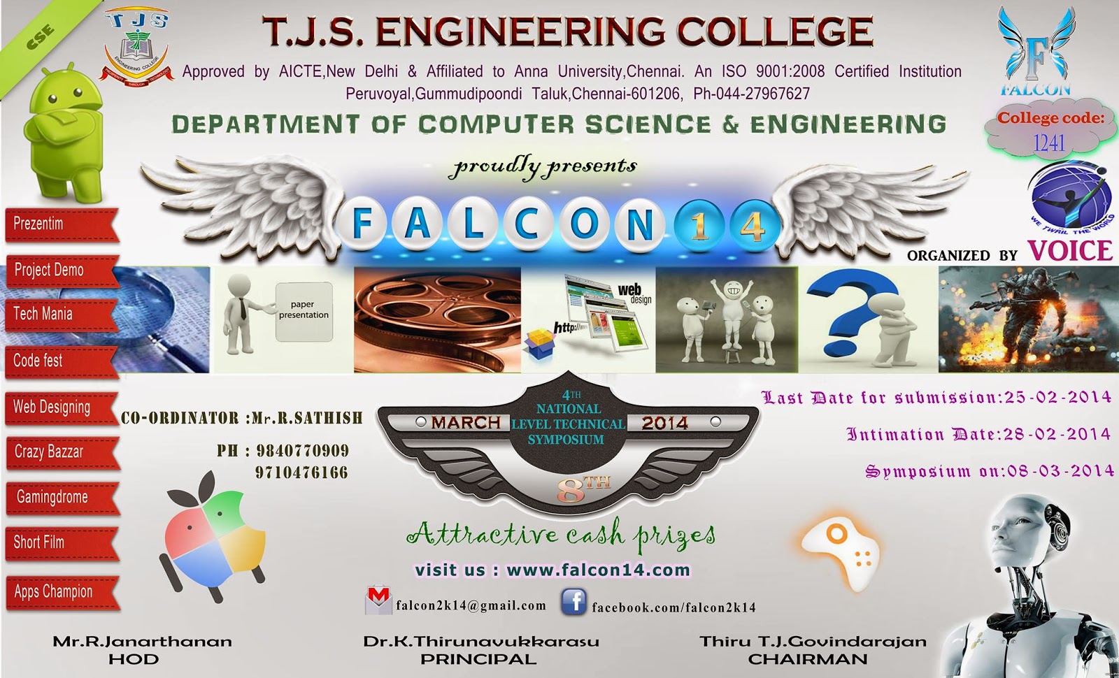 FALCON 2K14 Technical Symposium At T.J.S Engineering College | ANNA UNIVERSITY HUB