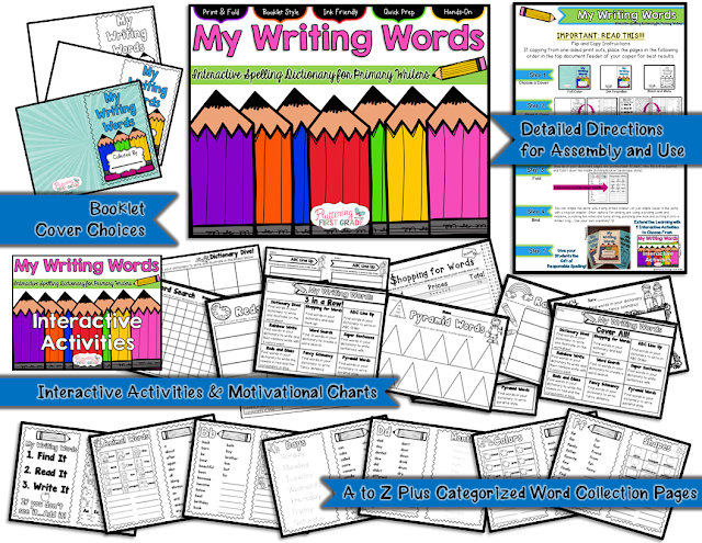 Editable Student Spelling Dictionaries | Fluttering Through First Grade ...