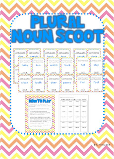 Plural Nouns Scoot and UPDATED Beach Bash! - Hippo Hooray for Second Grade!