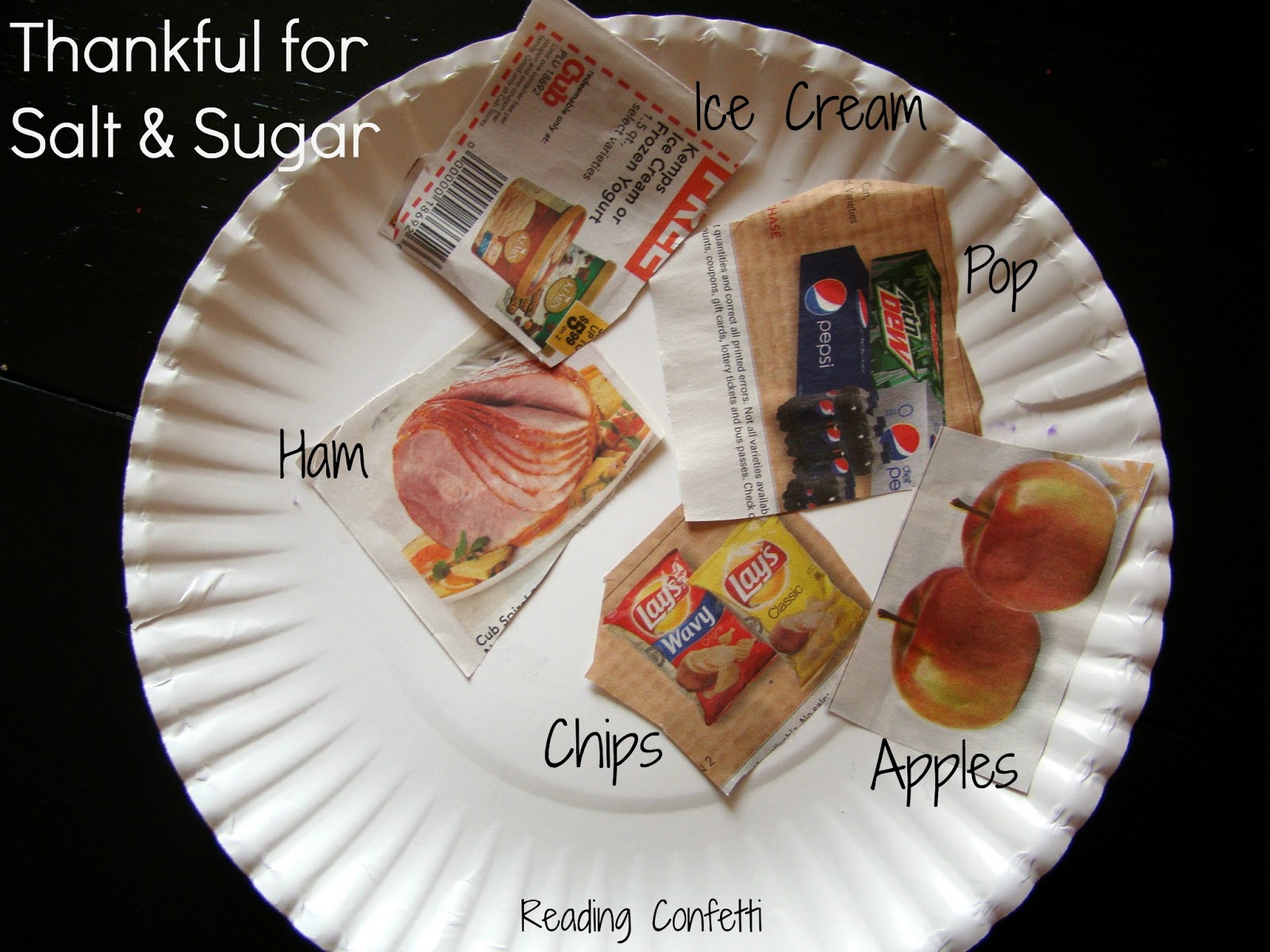 Easy Thanksgiving Dinner Craft ~ Reading Confetti