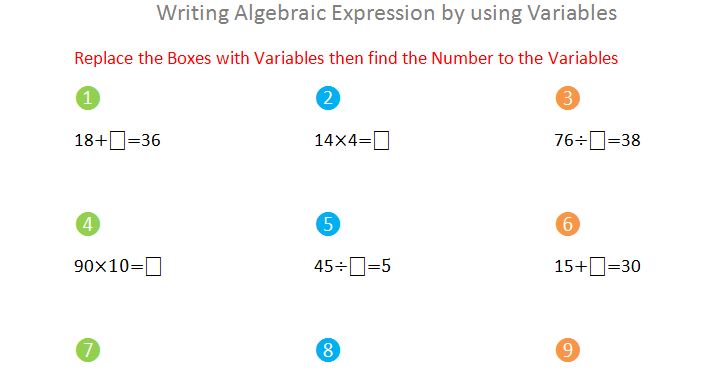 Bro and Sis Math Club: Writing Algebraic Expression by using Variables
