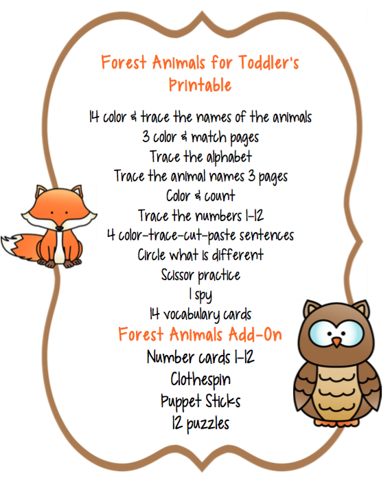 Forest Animals Preschool Lesson Plans at Kathryn Martin blog
