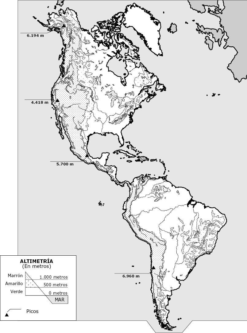 Mapas de América en blanco - Imagui