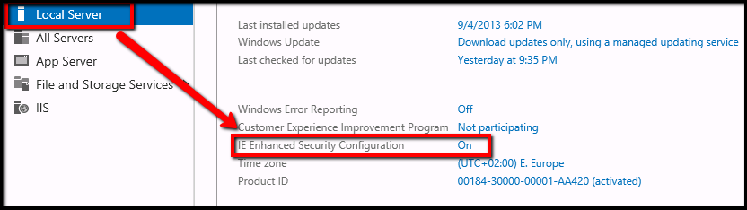 Use-Powershell: Disable IE enhanced security on windows server 2012